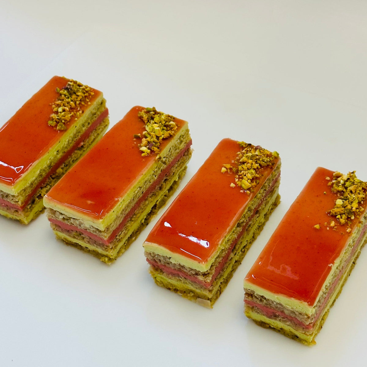 4019 - Raspberry Pistachio Opera Strip – DessertWerks